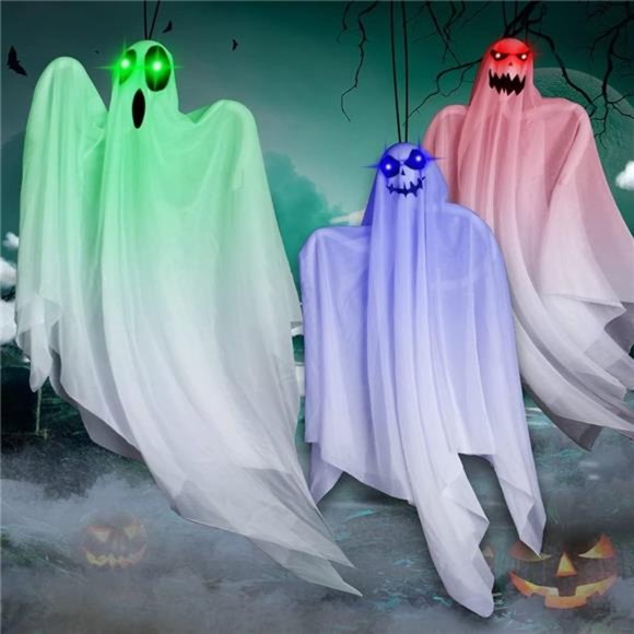 Holiday | 3 Pack Halloween Hanging Ghosts Decoration 267 Flying Ghost ...